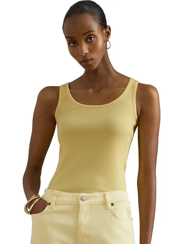 Ralph Lauren Stretch Cotton Tank Top - Lemon Sorbet