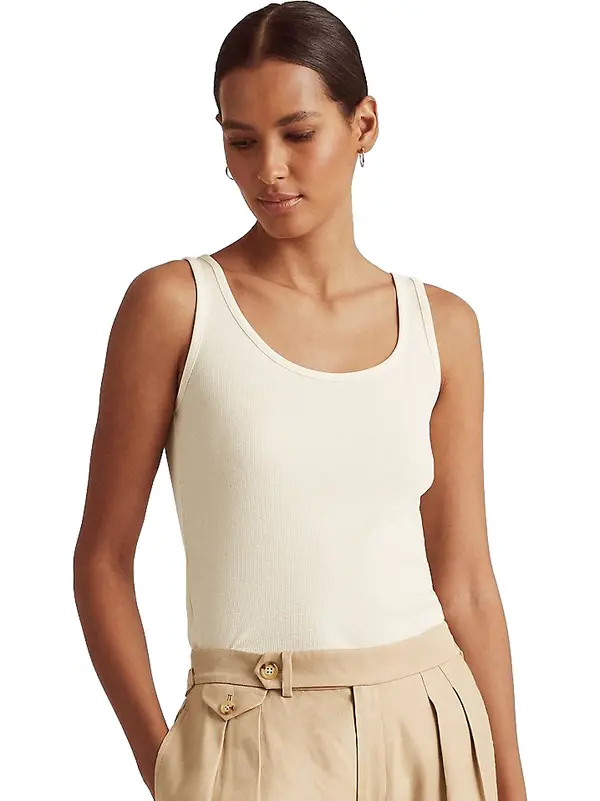 Ralph Lauren Stretch Cotton Tank Top - White