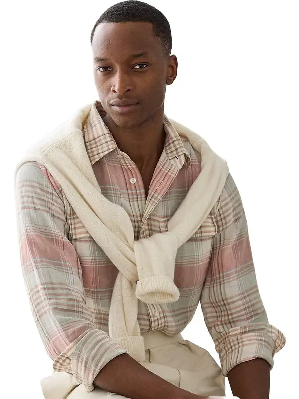 Ralph Lauren Plaid Linen Shirt - Rasberry
