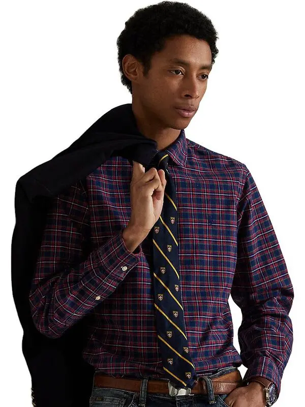 Ralph Lauren Classic Fit Plaid Oxford Shirt - Navy Red Multi