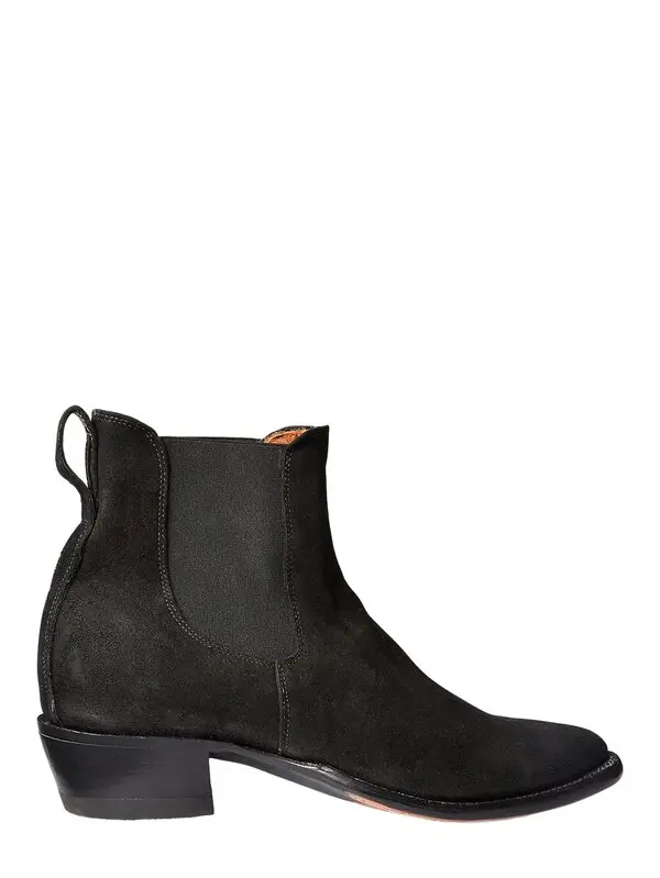 Ralph Lauren Plainview Suede Chelsea Boot - Black