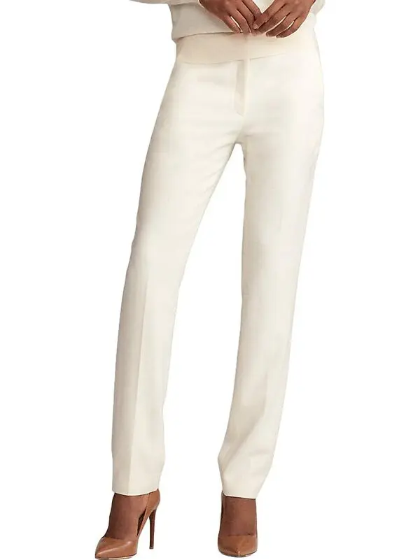 Ralph Lauren Simone Wool Crepe Pant - Cream