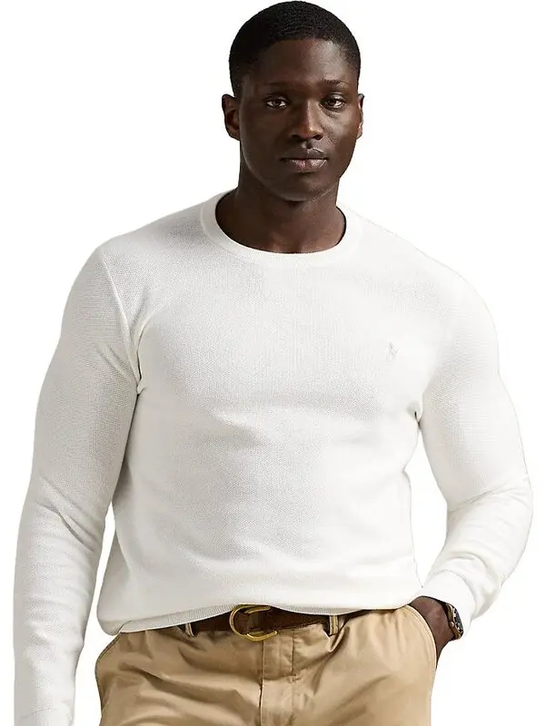 Ralph Lauren Mesh-knit Cotton Crewneck Sweater - Deckwash White