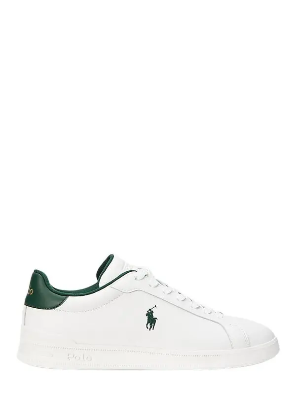 Ralph Lauren Heritage Court Ii Leather Sneaker - Deckwash White/forest