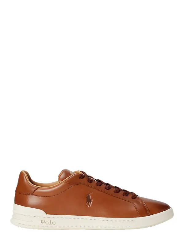 Ralph Lauren Heritage Court Ii Leather Sneakers - Polo Pale Russet