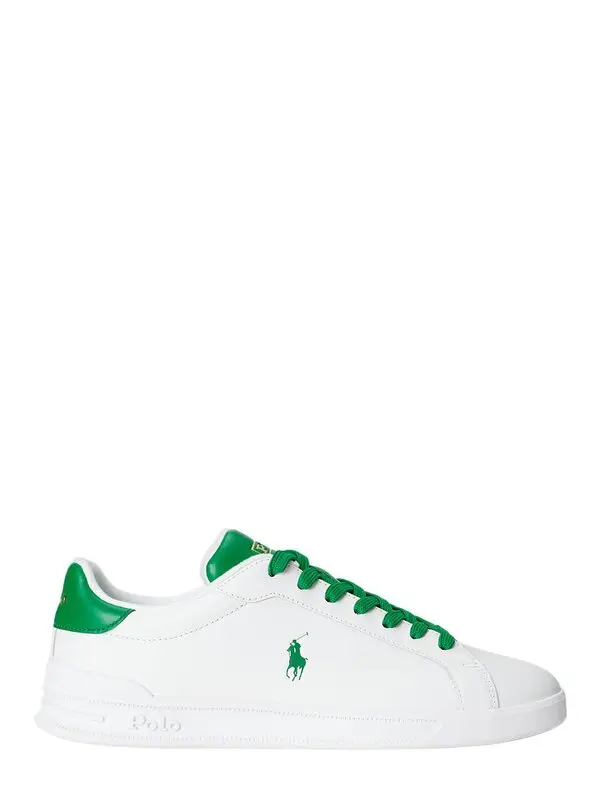 Ralph Lauren Heritage Court Ii Leather Sneakers - White/green