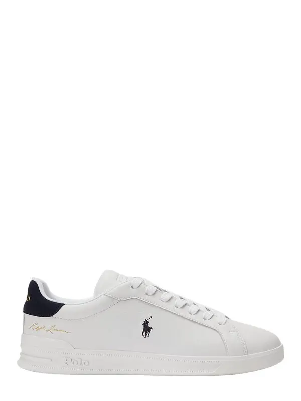 Ralph Lauren Heritage Court Ii Leather Sneaker - White/hunter Navy