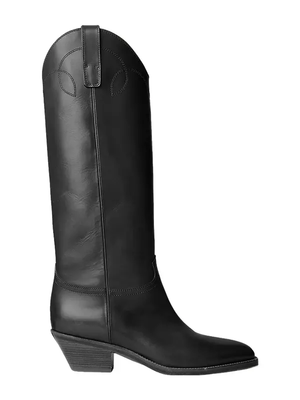 Ralph Lauren Jaelynne Burnished Calfskin Tall Boots - Black