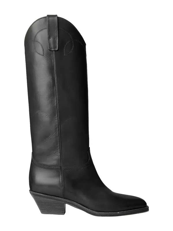Ralph Lauren Jaelynne 45 Mm Burnished Tall Boot - Black