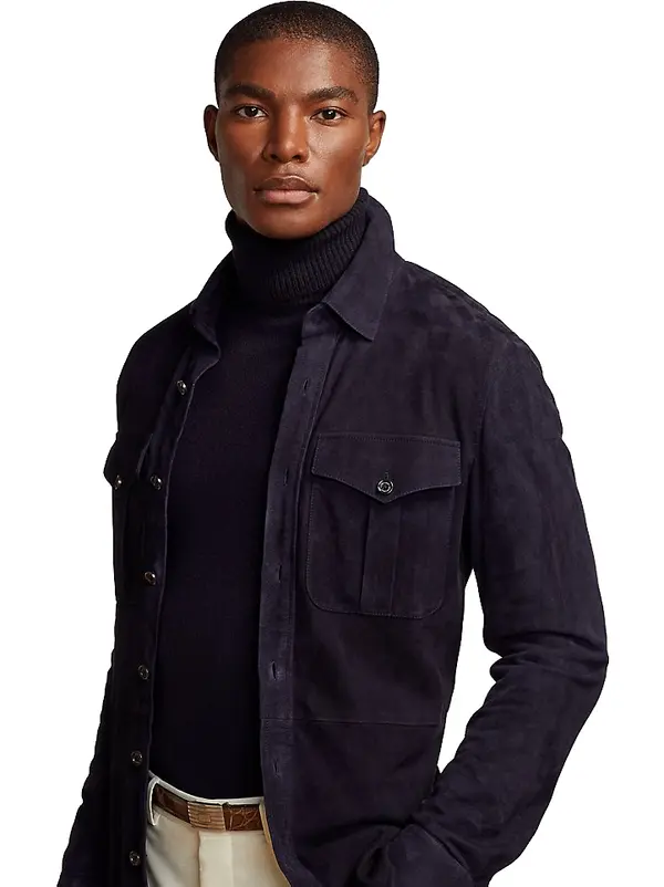 Ralph Lauren Suede Overshirt - Classic Chairman Navy