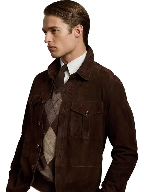 Ralph Lauren Suede Overshirt - Luggage Brown