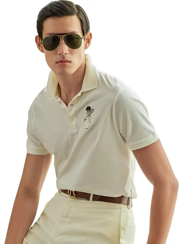 Ralph Lauren Custom Slim Fit Polo Bear Polo Shirt - Classic White
