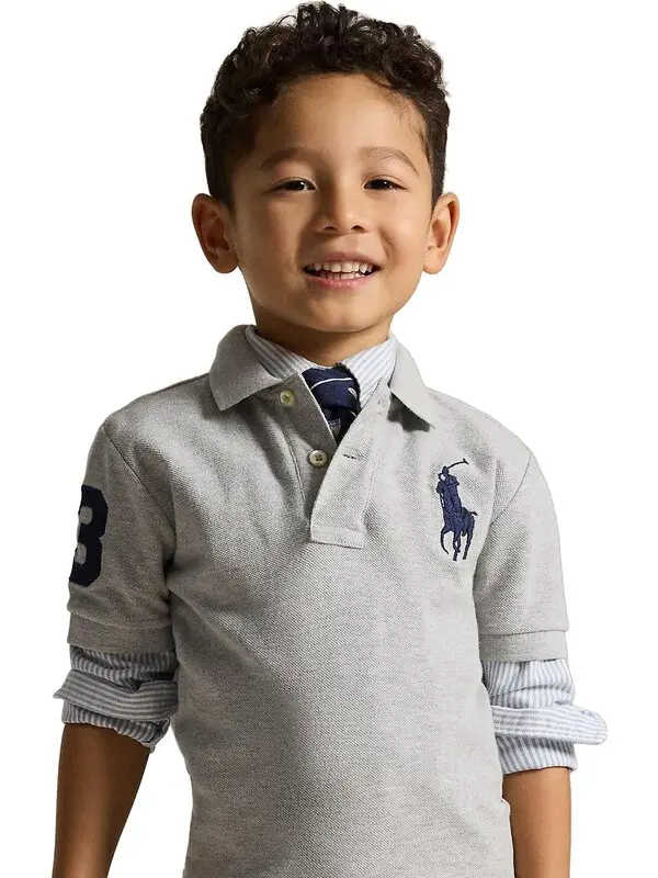 Ralph Lauren Big Pony Cotton Mesh Polo Shirt - Andover Heather