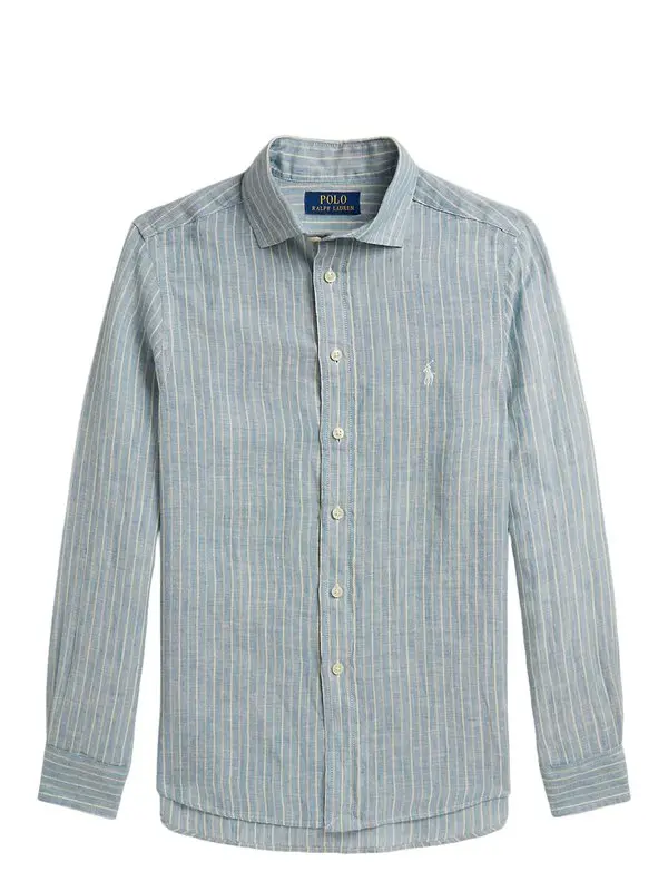 Ralph Lauren Striped Linen Shirt - Blue/cream