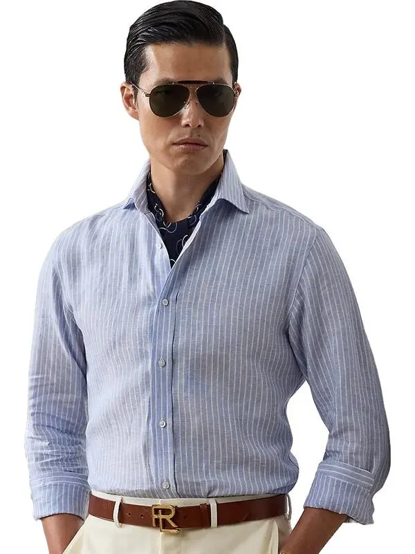 Ralph Lauren Striped Linen Shirt - Blue/white