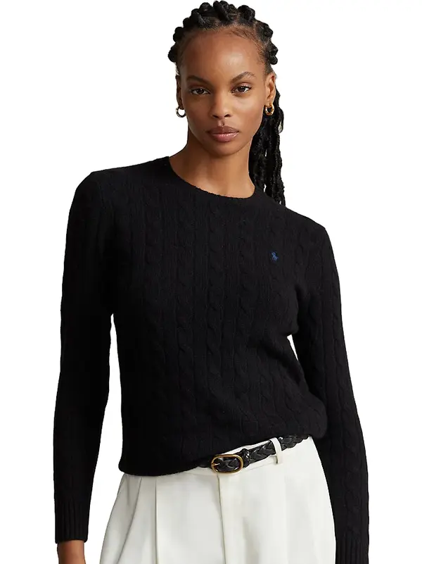 Ralph Lauren Cable-knit Wool-cashmere Sweater - Polo Black