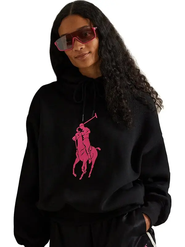 Ralph Lauren Pink Pony Fleece Hoodie - Polo Black
