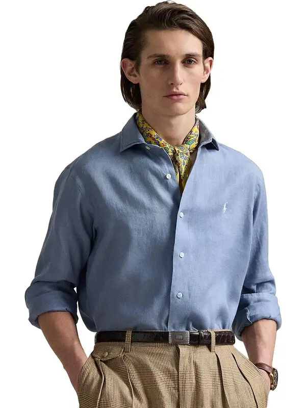 Ralph Lauren Classic Fit Linen Shirt - Channel Blue