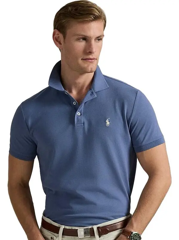 Ralph Lauren Custom Slim Fit Stretch Mesh Polo Shirt - Capri Blue