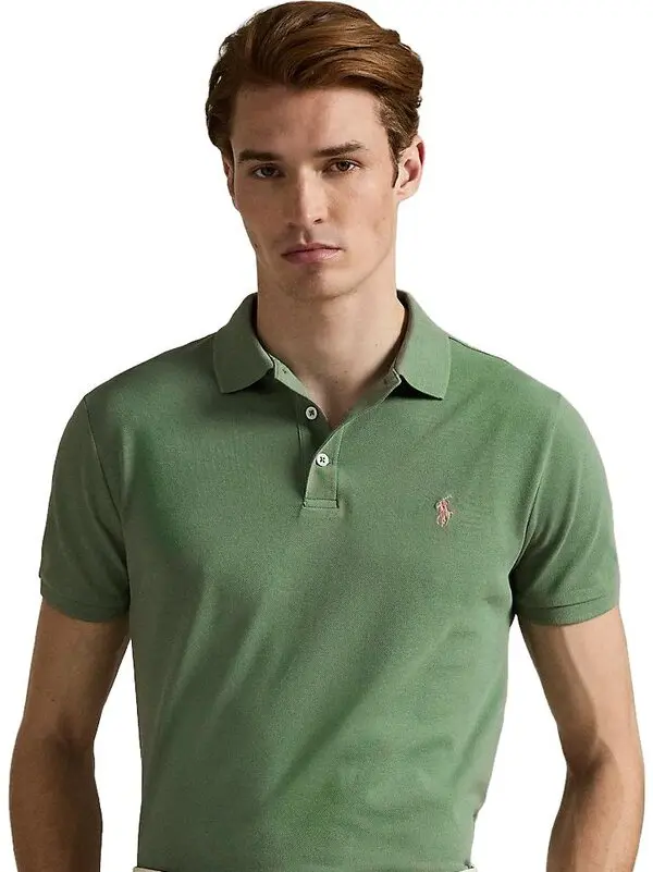 Ralph Lauren Custom Slim Fit Stretch Mesh Polo Shirt - Fatigue
