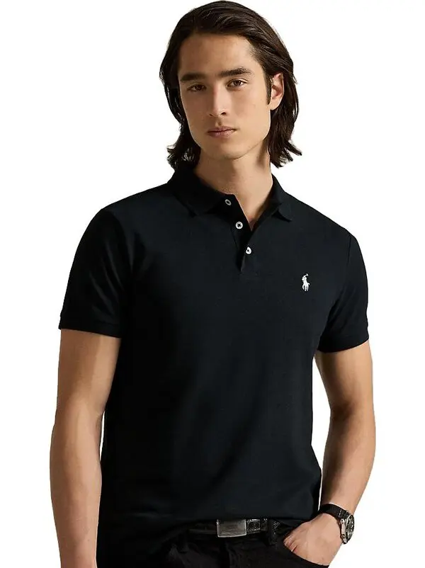 Ralph Lauren Custom Slim Fit Stretch Mesh Polo Shirt - Polo Black