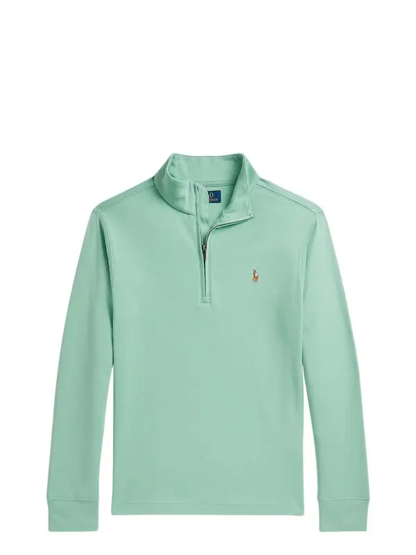Ralph Lauren Cotton Interlock Quarter-zip Pullover - Celadon