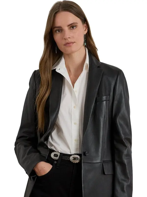 Ralph Lauren Lambskin Blazer - Black