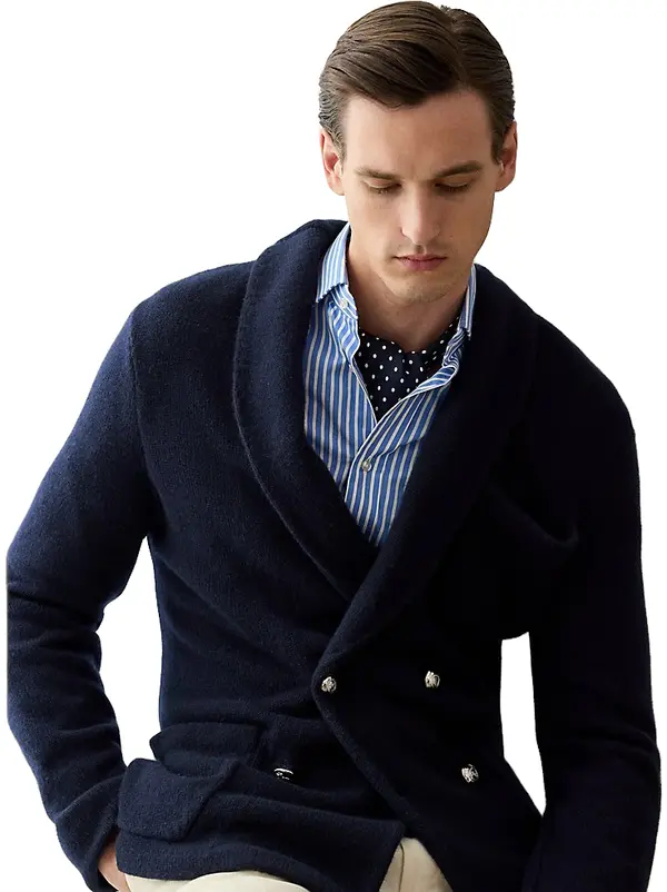 Ralph Lauren Cashmere Blazer Cardigan - Classic Chairman Navy