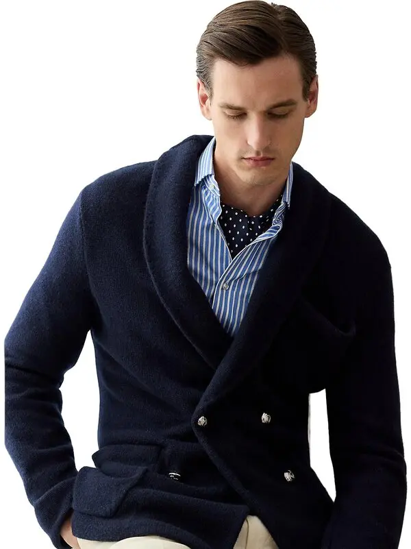 Ralph Lauren Cashmere Knit Blazer Cardigan - Classic Chairman Navy
