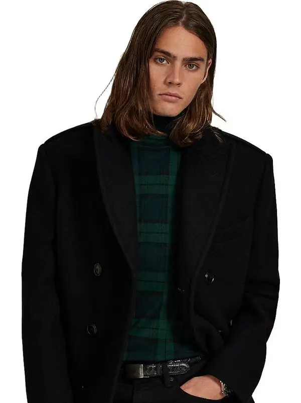 Ralph Lauren Plaid Soft Cotton Turtleneck - Blackwatch Plaid