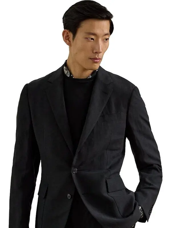 Ralph Lauren Kent Hand-tailored Silk-linen Jacket - Black