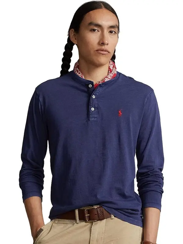 Ralph Lauren Slub Jersey Henley Shirt - Cruise Navy