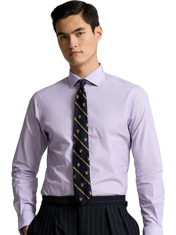 Ralph Lauren Custom Fit Striped Poplin Shirt - Lavender