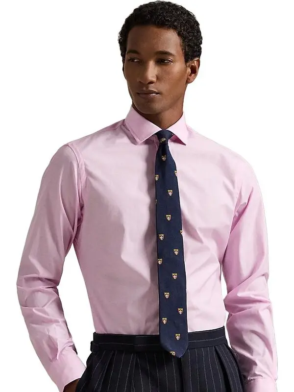 Ralph Lauren Custom Fit Striped Poplin Shirt - Pink