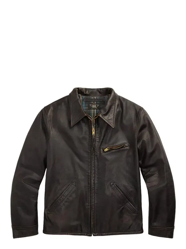 Ralph Lauren Leather Jacket - Black Over Brown