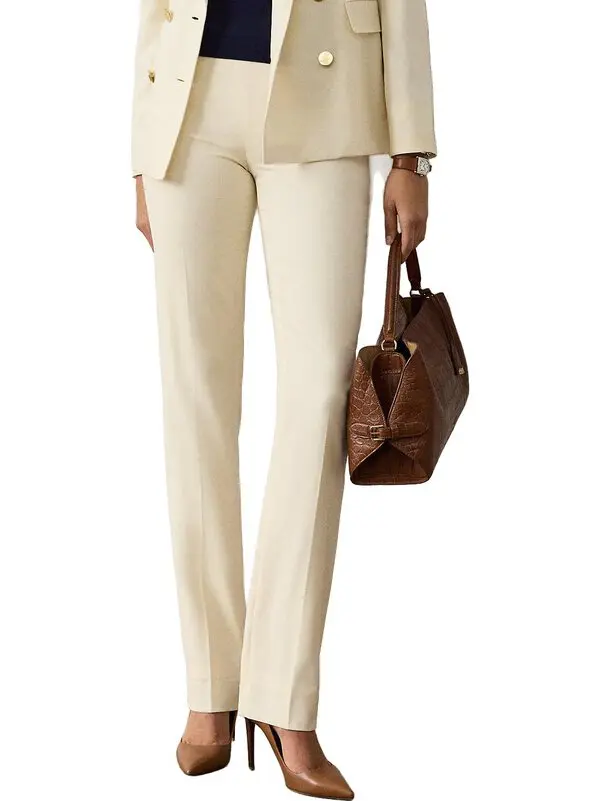 Ralph Lauren Alandra Wool Crepe Pant - Lux Cream