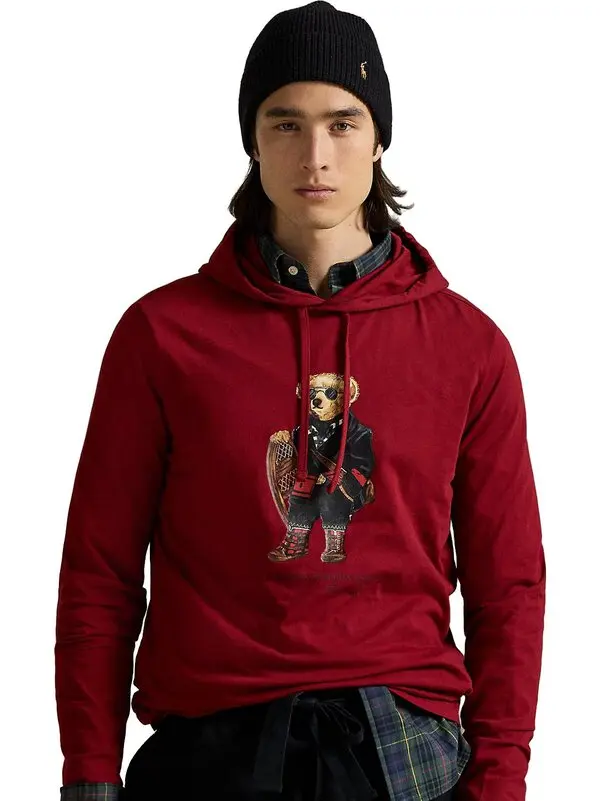 Ralph Lauren Polo Bear Jersey Hooded T-shirt - Holiday Red