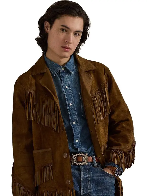 Ralph Lauren Fringe Suede Jacket - Hunter Brown X