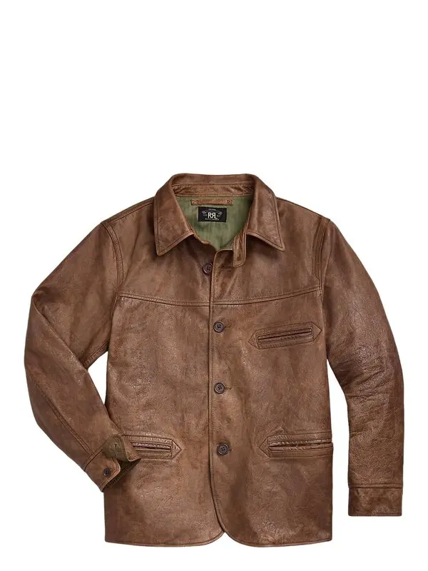 Ralph Lauren Leather Car Coat - Vintage Tan