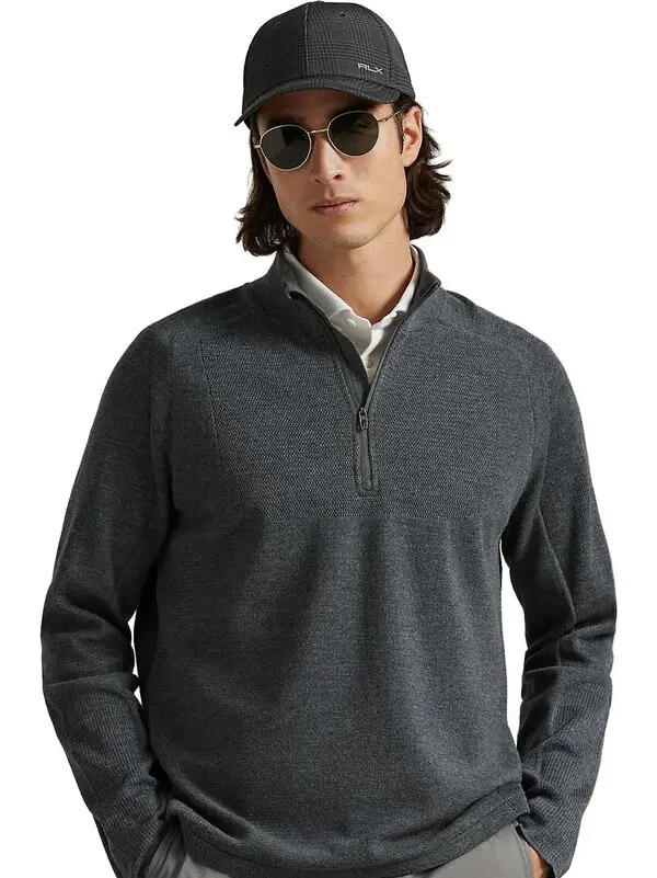 Ralph Lauren Performance Quarter-zip Sweater - Fortress Grey Heather