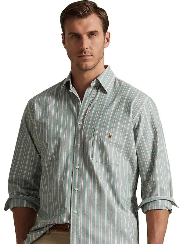 Ralph Lauren Striped Oxford Shirt - Green Red Multi