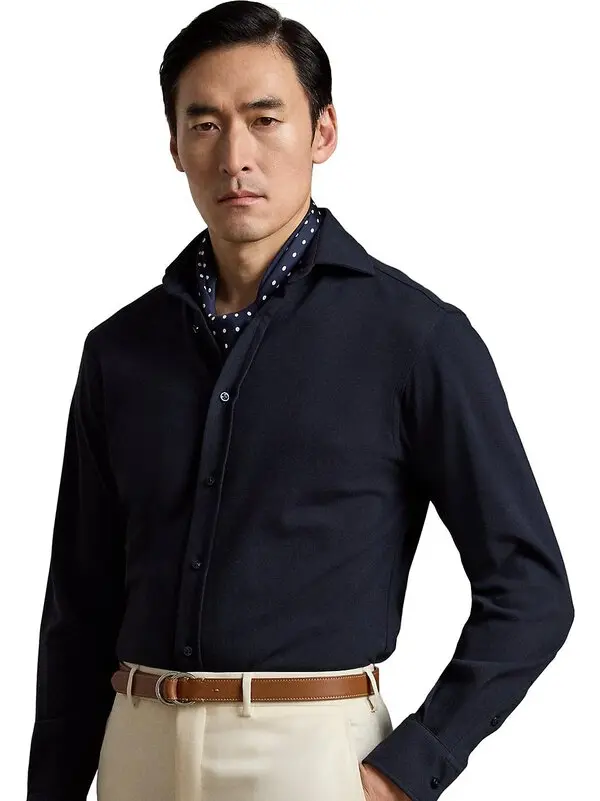 Ralph Lauren Knit Oxford Shirt - Classic Chairman Navy
