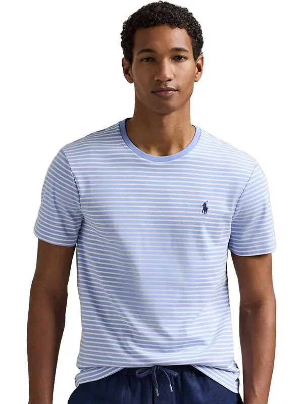 Ralph Lauren Classic Fit Striped Soft Cotton T-shirt - Dress Shirt Blue/white