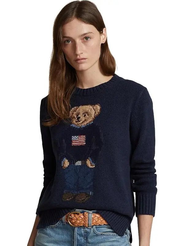 Ralph Lauren Polo Bear Cotton-linen Sweater - Navy Multi