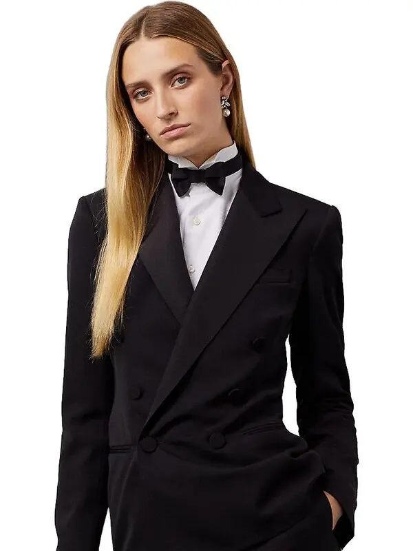 Ralph Lauren Callahan Wool Barathea Tuxedo Jacket - Black