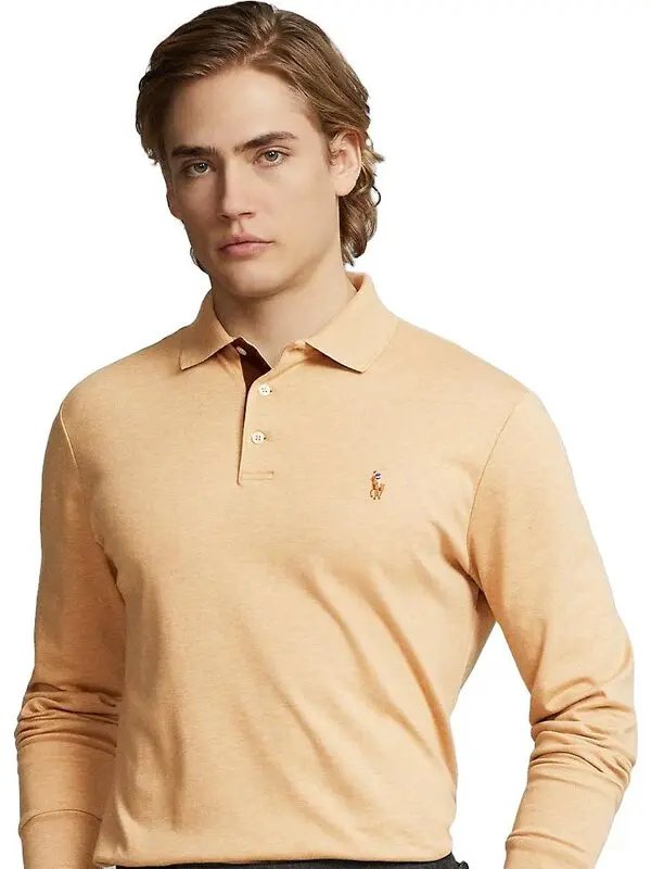 Ralph Lauren Classic Fit Soft Cotton Polo Shirt - Classic Camel Heather