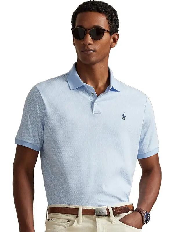 Ralph Lauren Classic Fit Soft Cotton Polo Shirt - Mini Mallets Office Blue