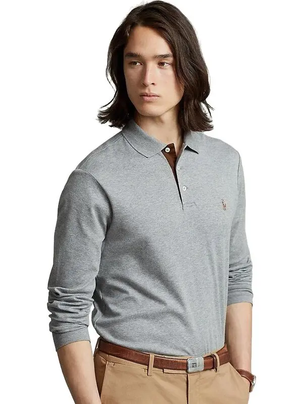 Ralph Lauren Classic Fit Soft Cotton Polo Shirt - Steel Heather