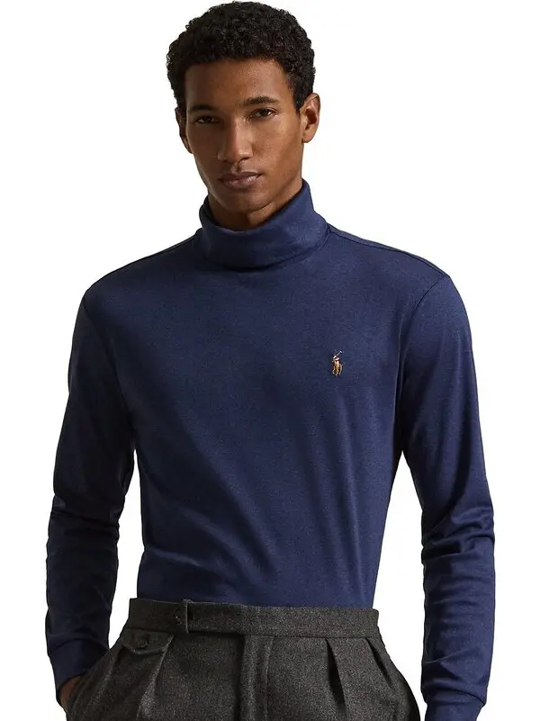 Ralph Lauren Soft Cotton Turtleneck - Spring Navy Heather