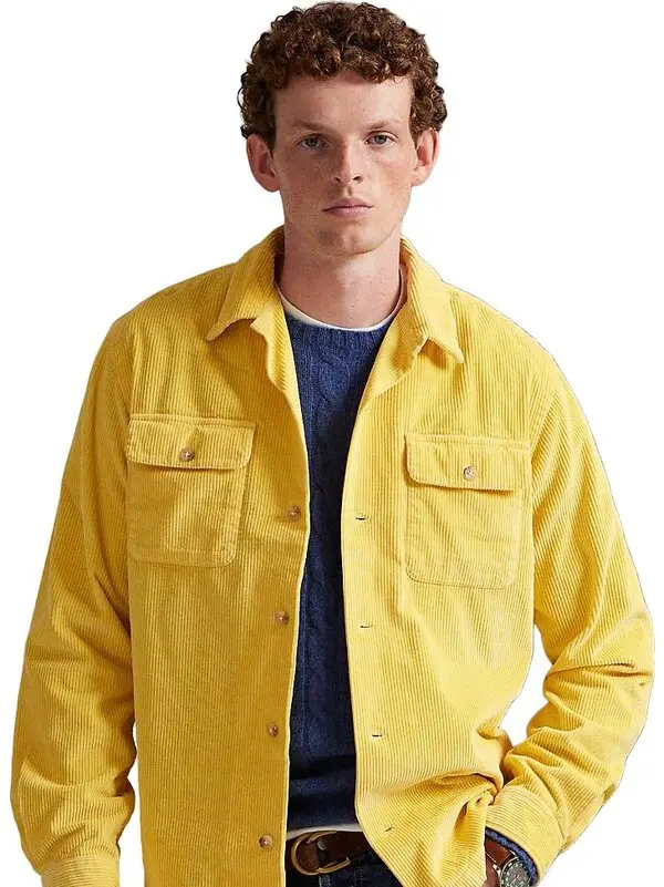 Ralph Lauren Classic Fit Corduroy Camp Shirt - Beach Yellow